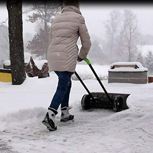 Vertex Heavy Duty 30 Inch Bi-Directional Rolling Easy Flip Snow Shovel ...