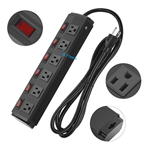 Metal Power Strip Individual Switches, Heavy Duty Power Strip Surge ...