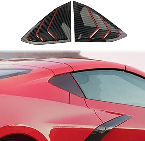 crosselec Carbon Fiber Side Window Louvers Air Vent Shades Cover Trim for Chevrolet Corvette C8 ...