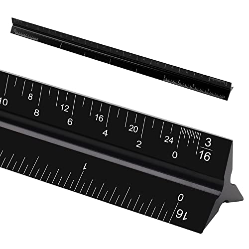 12"Architectural Scale Ruler, Aluminum Scale, Triangular Ruler, Scale ...