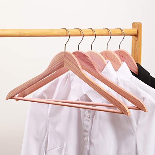 ELONG HOME Cedar Hangers, 12 Pack Sturdy Wooden Hangers with 360 Degree ...