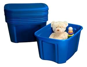 Amazon.com - BELLA BLU10-06 10-Gallon Storage Tote, Blue, Pack of 6 ...