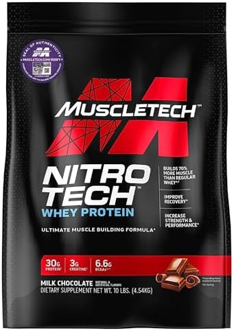 Muscletech NitroTech Whey Protein Ultimate Muscle Building Formula with ...