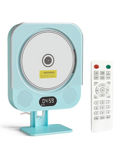 Kpop CD Player with Bluetooth Speakers,Blue Wired Cute Desktop/Wall CD ...