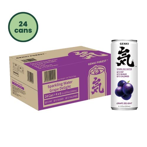 GENKI FOREST Flavored Sparkling Water, Grape Delight, 11.15 fl oz Cans(pack of 24) | Pricepulse