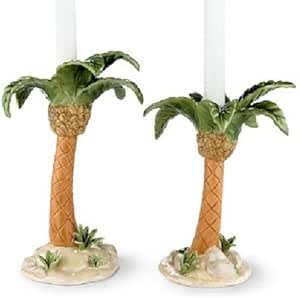 Amazon.com: Lenox British Colonial Porcelain Palm Tree Candlesticks ...