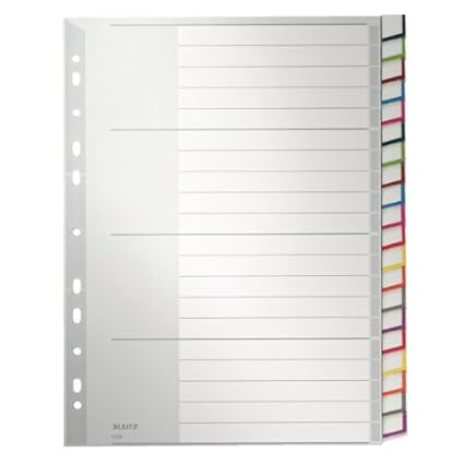 Leitz 12780000 Plastic Index Blank A4 Polypropylene - Grey, 20 Sheets ...