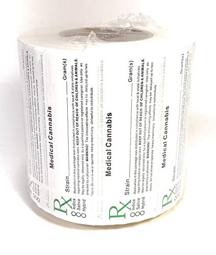 ROYPACK Medical Rx Labels Generic 1,000 per Roll Perforated Government Warning Safety Sticker ...