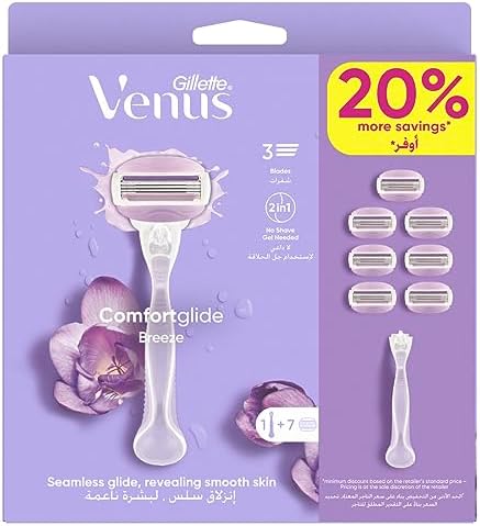 Gillette Venus Comfort Glide Spa Breeze Women's Razor with 7 Refill ...