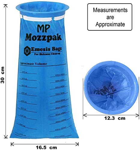 MP MOZZPAK New Vomit Bags – 24 Pack – 1000ml Emesis Bags – Leak ...