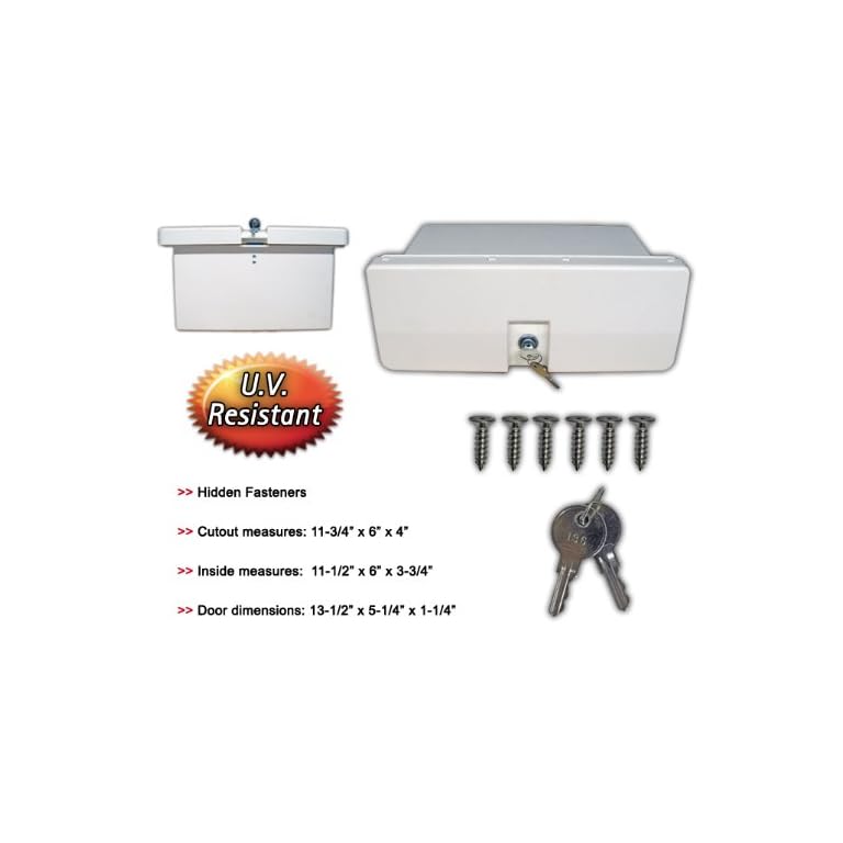 Marine White Locking Glove Box - Storage Locker for Boat & Rv . Five ...