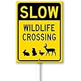 Amazon.com : Boylee Slow Wildlife Crossing Sign With Stake For ...