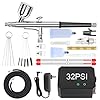 COSVII Airbrush Kit 32PSI Portable Air Brush Gun with Compressor Dual ...