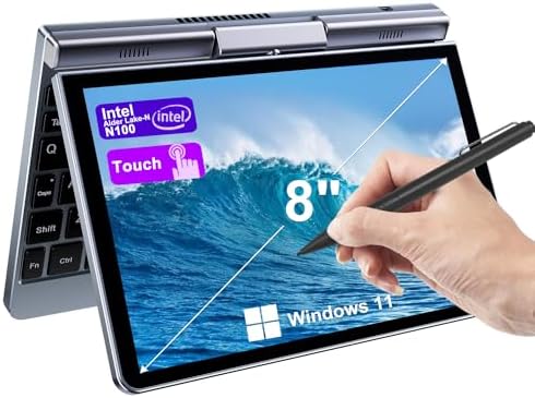 Crelander 2-in-1 Mini Laptop | 8-Inch Touchscreen Portable Small Pocket ...