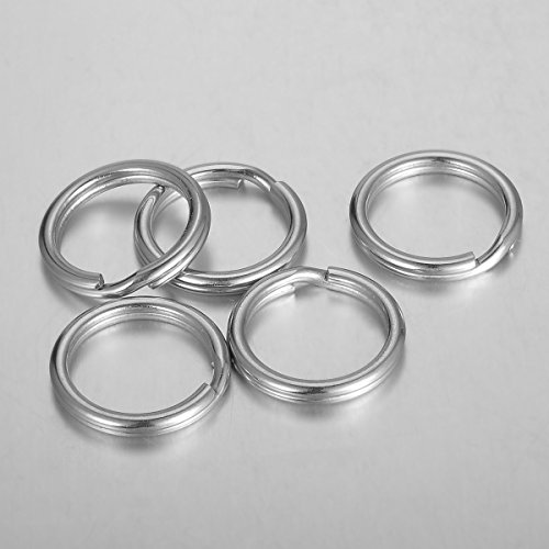VALYRIA Keychain Findings 10pcs Stainless Steel Round Split Circular ...