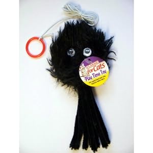 Classic - Black Fur Spider Cat Toy with Moving Eye and Elasticated ...