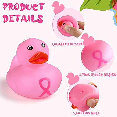 2 Inch Pink Rubber Ducks Pink Ribbon Bath Ducks Pink Party Breast ...