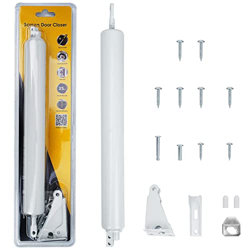 Storm Door Closer,White,Door Closure with Hold Open Feature & Smooth ...