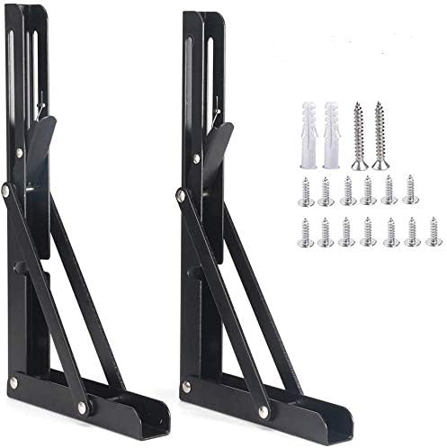 Folding Shelf Brackets 16inch, Wall Folding Table Desk Bracket Heavy ...