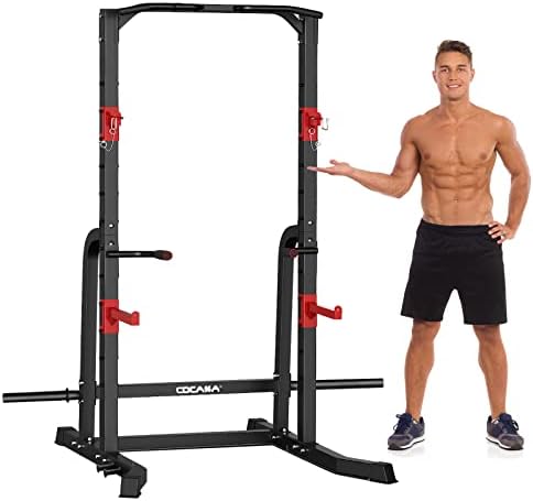 CDCASA Power Squat Rack Cage, Adjustable Power Cage, Multi-Function ...