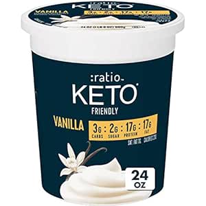 Amazon.com:ratio KETO Friendly Yogurt Cultured Dairy Snack, Vanilla ...