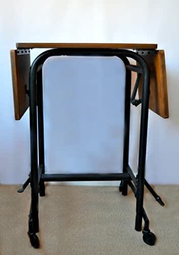 Amazon.com: Vintage Wood Top Typing Table, Black Metal Base with ...