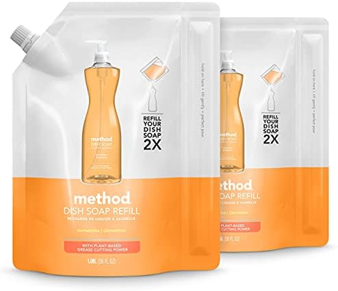 Method Gel Dish Soap Refill, Clementine, 36 Ounces, 2 pack, Packaging ...