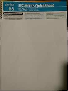 Kaplan Series 66 Quicksheet: Kaplan University: 9781475432114: Amazon ...