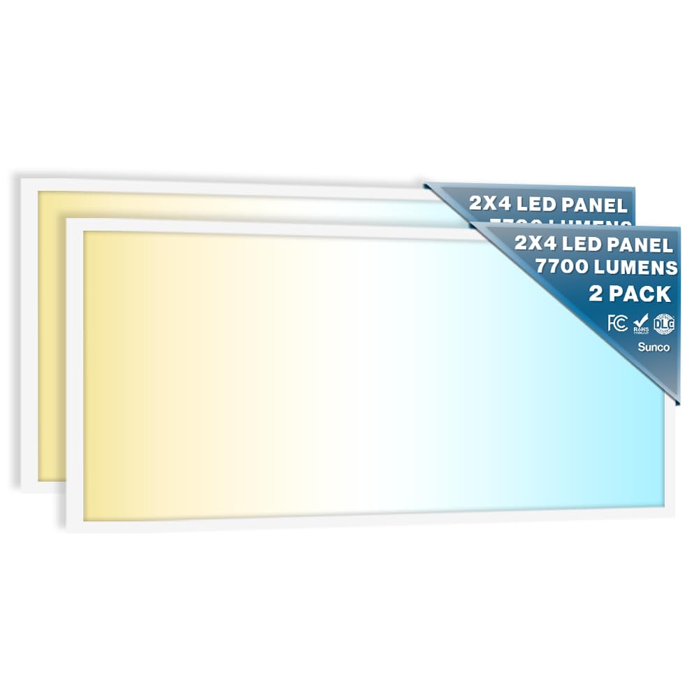 Sunco 2x4 LED Flat Panel Light Drop Ceiling Office Fixture, 7700 LM ...