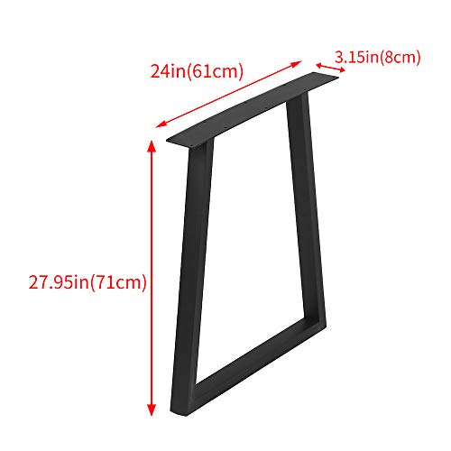 GWH Black Metal Table Legs - 28 x 24 inch Industrial Metal Legs for ...