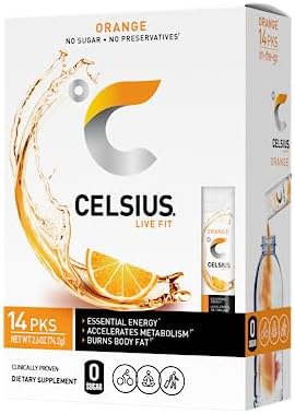 Celsius On-The-Go Calorie Burner, Orange 14 Packets (Pack of 1) price ...