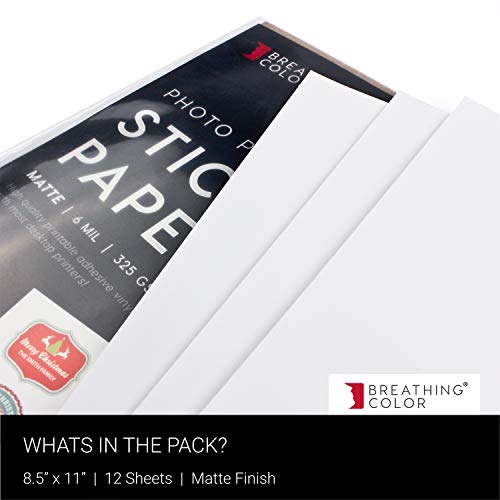 Photo Peel Matte Printable Adhesive Vinyl 8.5"x11", 12 sheets Inkjet ...