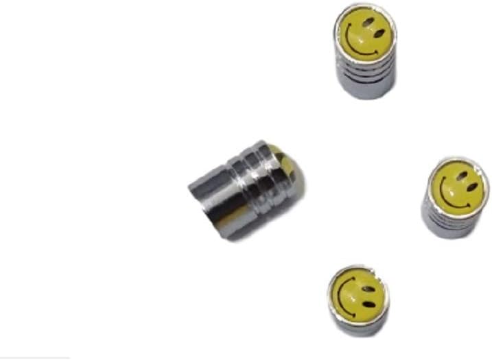 4 Yellow Insert Smiley Design Tyre Valve Caps – BigaMart