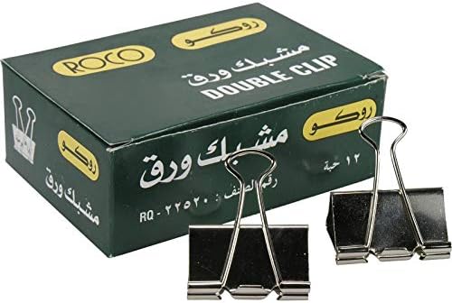 Roco Binder Clips, 1.60 in (4.06 cm), Plated, Silver, 12 Clips/Pack ...