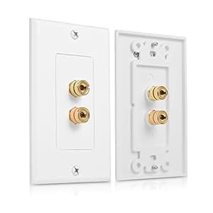 Cable Matters 2-Pack Speaker Wire Wall Plate (Speaker Wall Plate/Banana ...