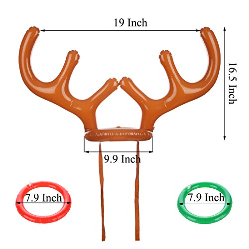 Uniqhia Zy Antler Ring Toss Game Two Player Inflatable Reindeer Antler