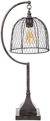 Lamp with Chicken Wire Shade Light Vintage Look Country Farmhouse ...