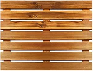 Amazon.com: Villa Acacia Wooden Bath Mats -23 x 23 Inch Acacia Wood ...