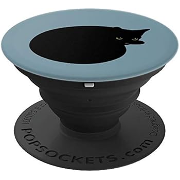 Amazon.com: Fluffy Black Cat Eyes - Halloween - PopSockets Grip and ...