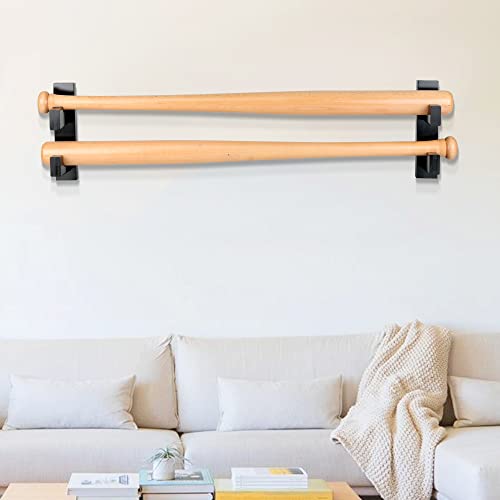 Invech 2 Baseball Bat Holder, Wall Mount Display Case,Sturdy Wood ...
