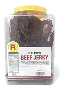 Amazon.com: Ralph’s Beef Jerky 15oz Jar Dry Thin Crunchy Jerky Real ...