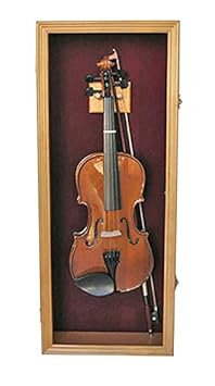 Violin Box Music Viola Display Case Cabinet Wall Rack Holder - OAK ...