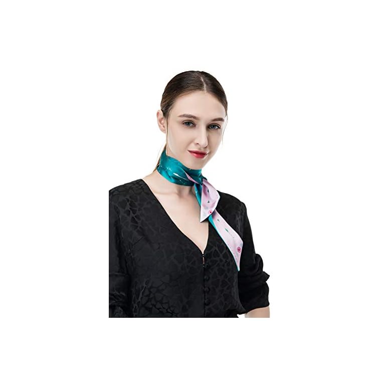 COLD POSH 100% Silk Skinny Scarf Neckerchief for Women Hair Scarf ...