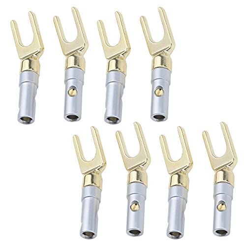 Antrader Y Plug 45 Degree Spade Plug Speaker Connector Gold Plated ...