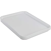 Kekow 4-Pack White Plastic Fast Food Serving Trays