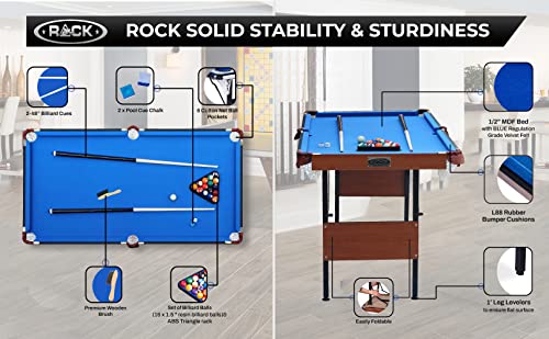 RACK Crux 55 in Folding Billiard/Pool Table (Blue) | Pricepulse