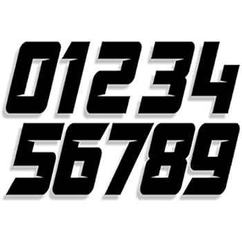 Amazon.com: MX & ATV Number Plate Decals | Set of 3 Multicolored Race ...