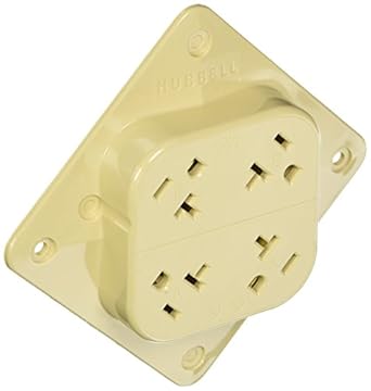 Hubbell HBL420I 4-Plex TVSS Receptacle, 20 amp, 125V, 5-20R, Ivory ...