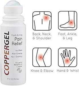 Amazon.com: CopperGel Pain Relief Cooling Gel, Topical Roll-On, Copper ...