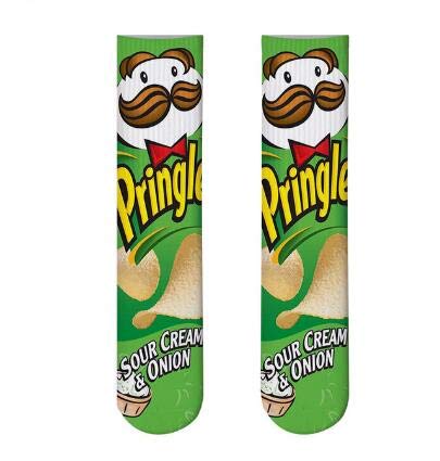 8 pair Funny Unisex Men Art Socks women printing Potato chips Knee High ...